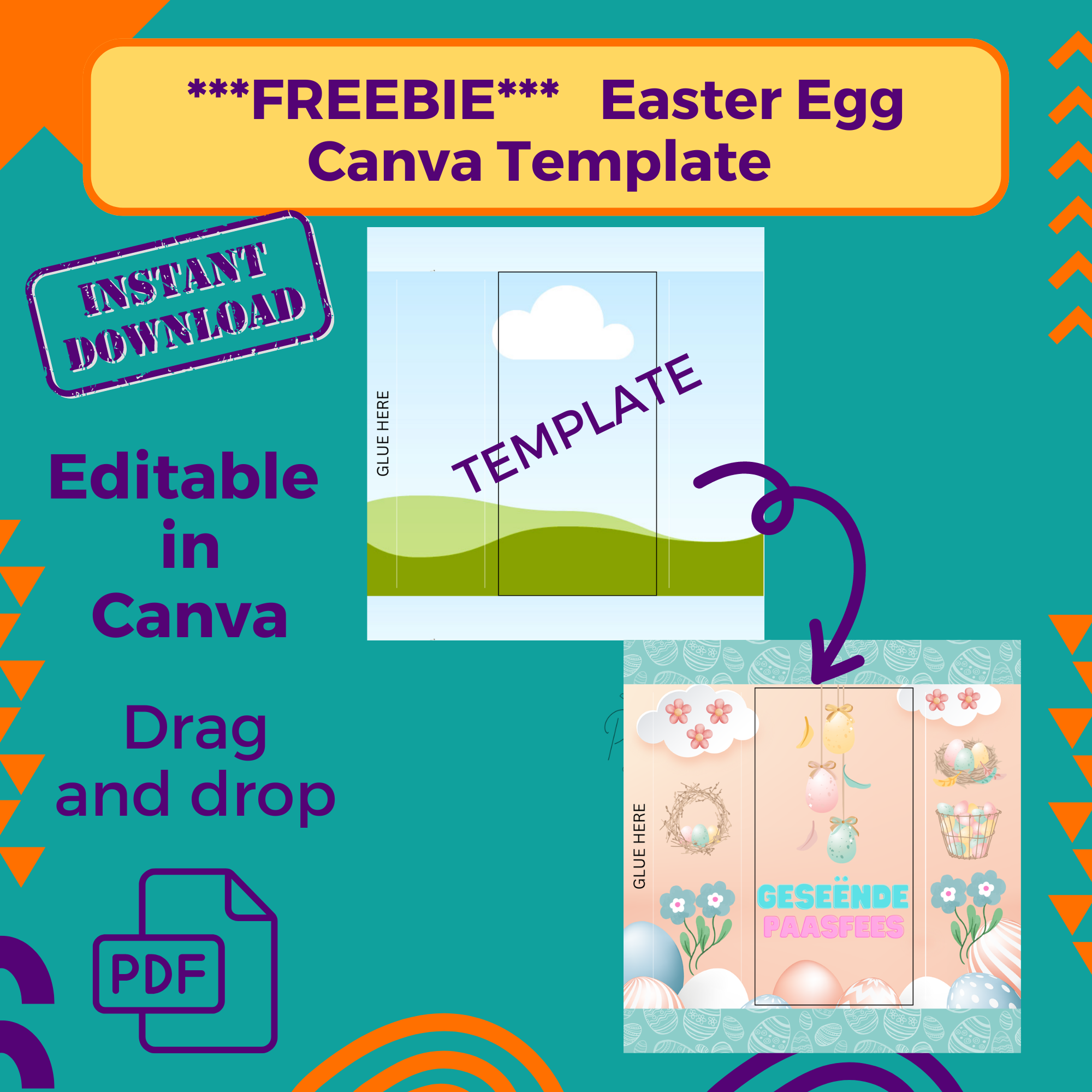 Freebie Easter Egg Canva template – Pixel Perfect Bloem